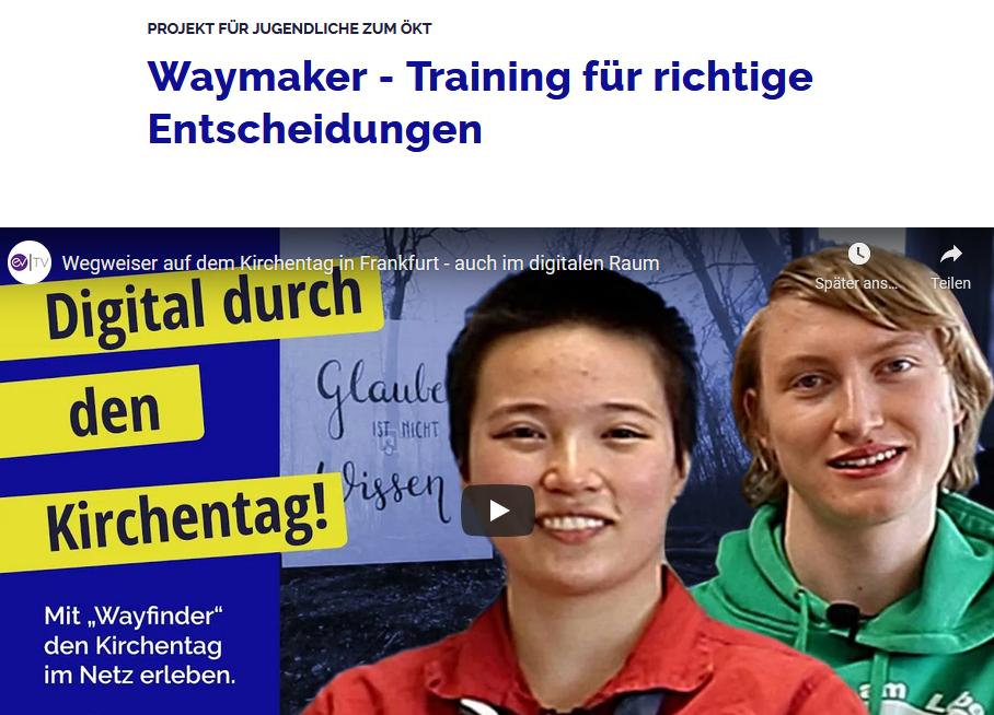 Evangelisches Jugendwerk Hessen e.V.: Waymaker - Training für richtige ...