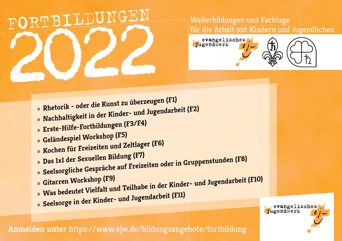 Evangelisches Jugendwerk Hessen e.V.: Fortbildungen 2022